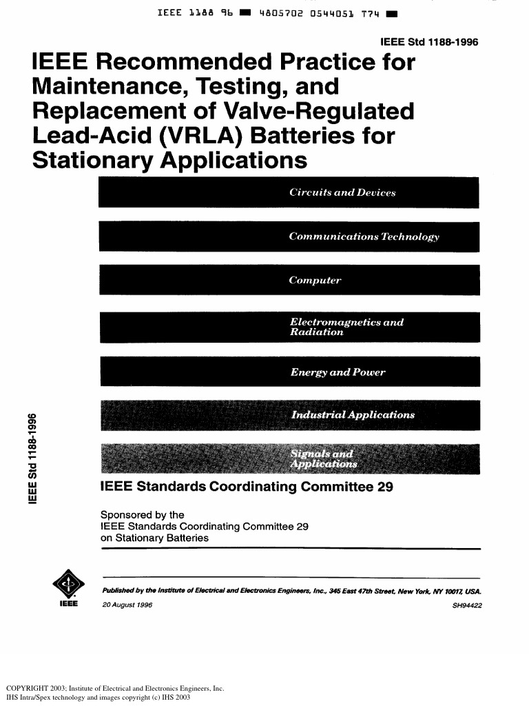 Ieee 1188 | PDF | Institute Of Electrical And Electronics Engineers | Computer Engineering