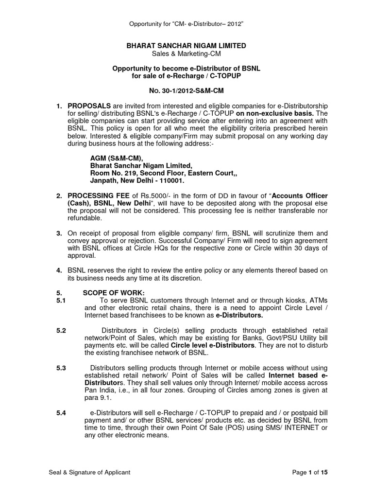 Opportunity For E-Distributor 27022013 | PDF | Arbitration | Indemnity