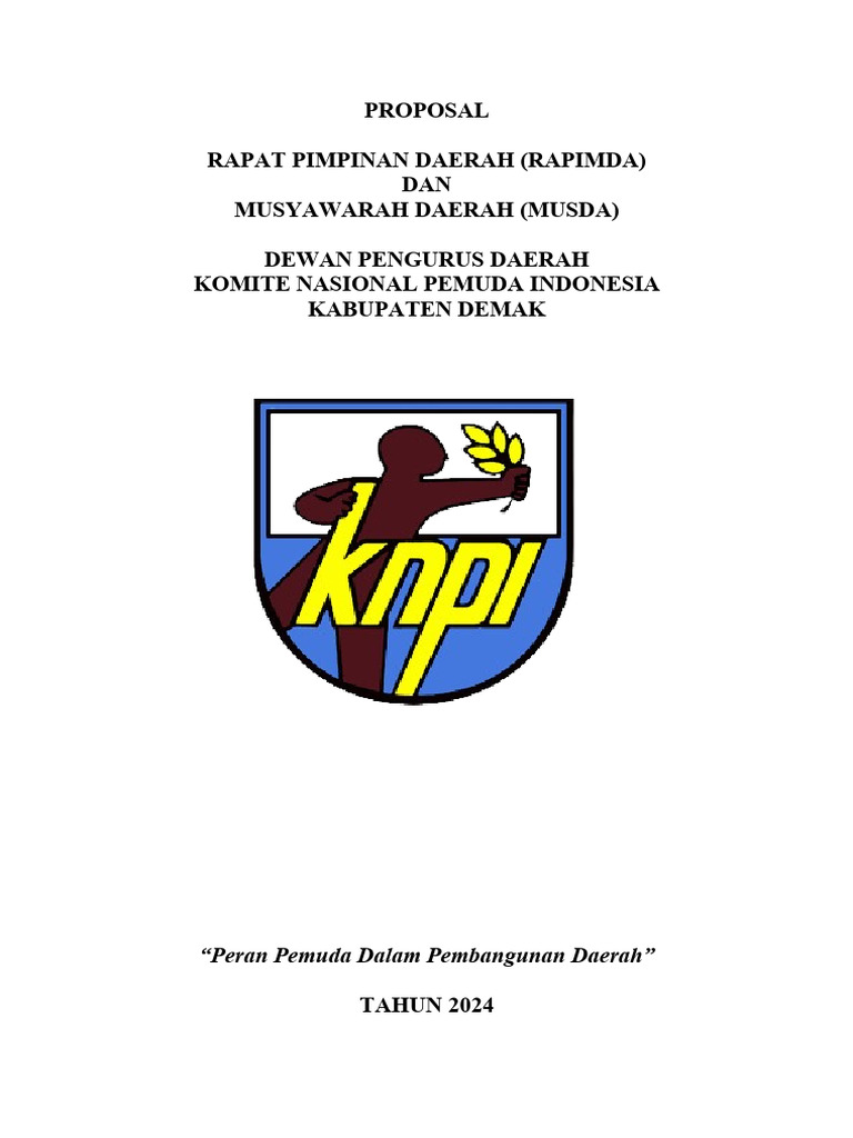 Proposal Rampimda Dan Musda KNPI Demak 2024 | PDF