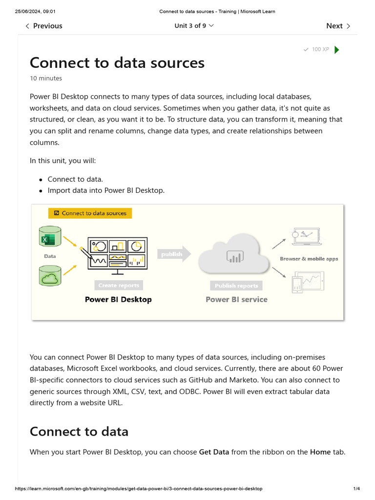 Connect To Data Sources - Training - Microsoft Learn | PDF | Microsoft ...