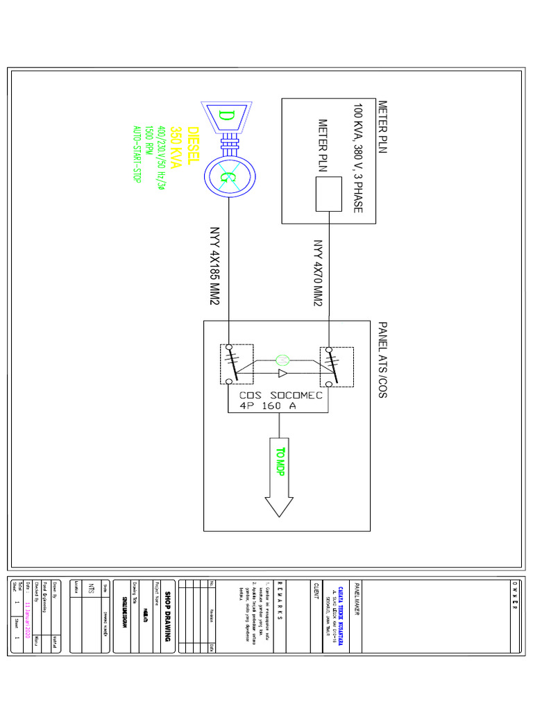 Single Line Diagram Panel Cos PT Asi 04-07-2024 | PDF