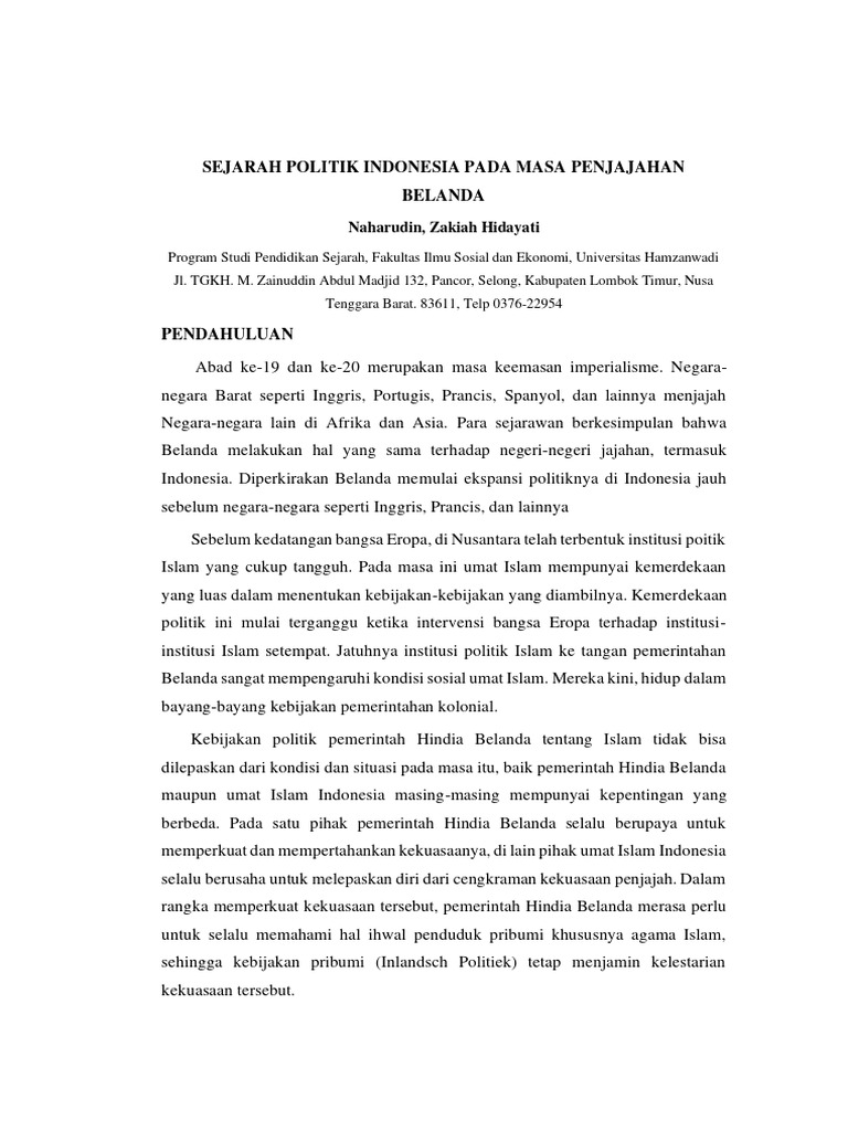 Politik Kolonial Belanda dan Islam Indonesia | PDF | Sejarah