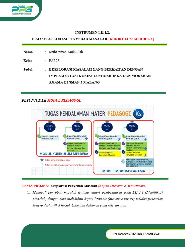 KURMER - PBL - K2 - Instrumen LK 1.2. - Eksplorasi Penyebab Masalah - Kajian Literatur Dan ...