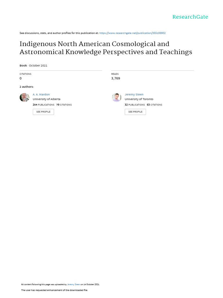 Indigenous North American Cosmological A | PDF | Knowledge | Hutu