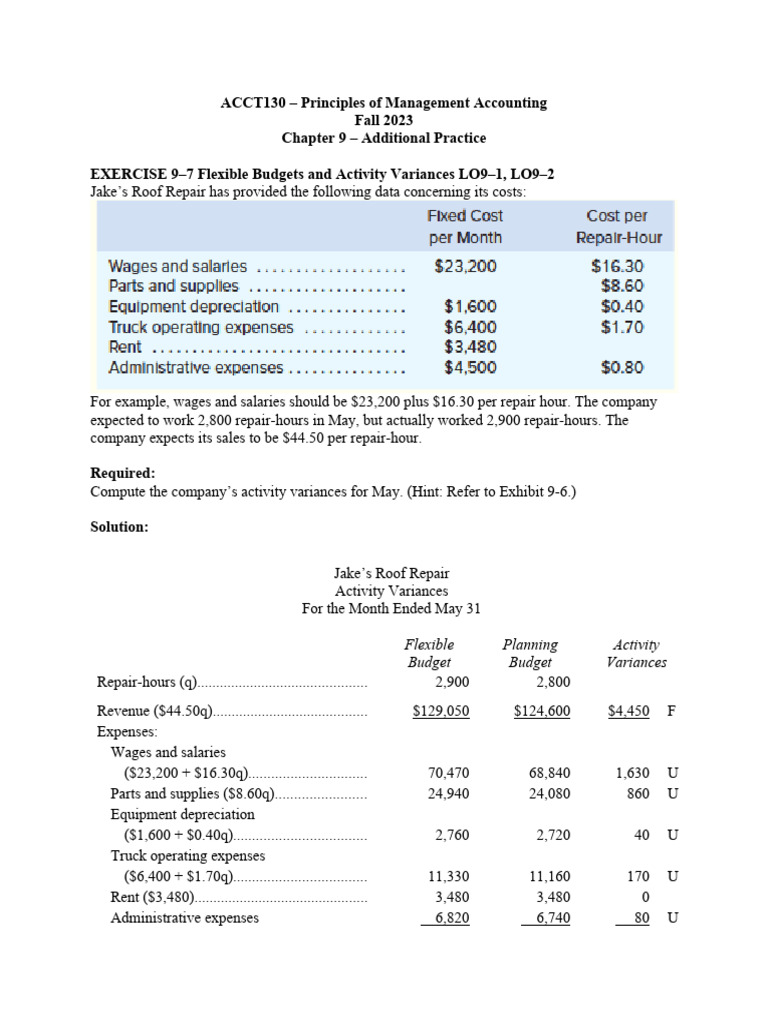 ACCT130-CH9 Extra Practice | PDF | Expense | Revenue
