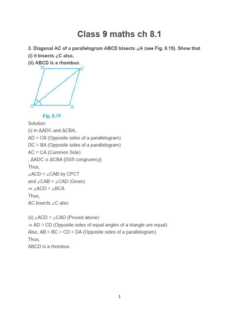 Class 9 Maths CH 8 | PDF | Science & Mathematics | Technology & Engineering