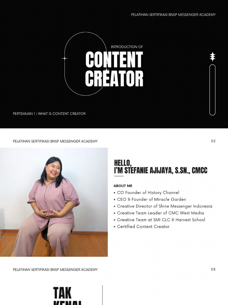 Content Creator Pertemuan 1 - BNSP - Batch 2 | PDF