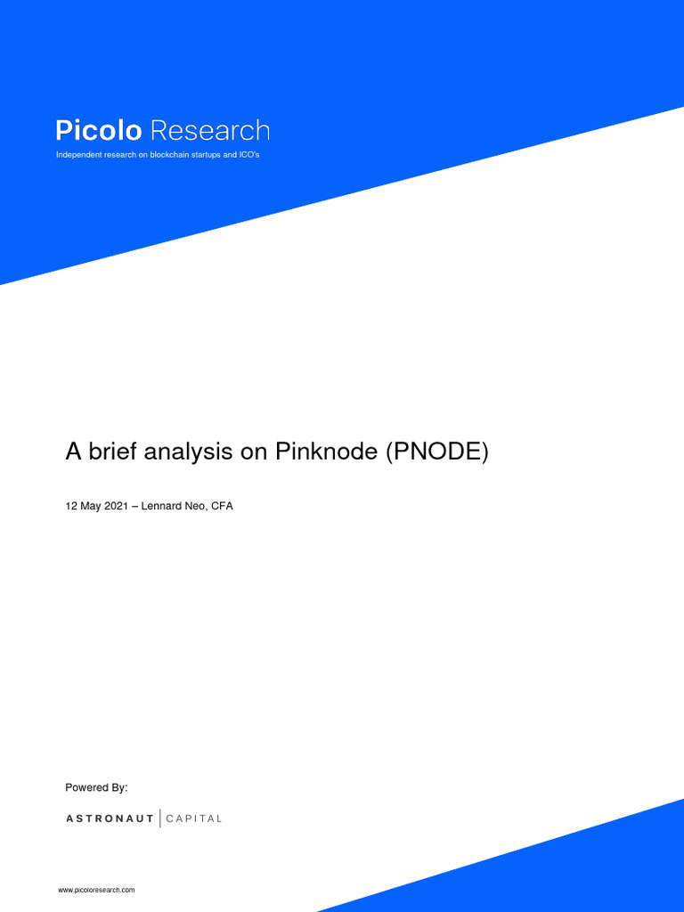 Pinknode (PNODE) Picolo Research | PDF | Cryptocurrency | Investing