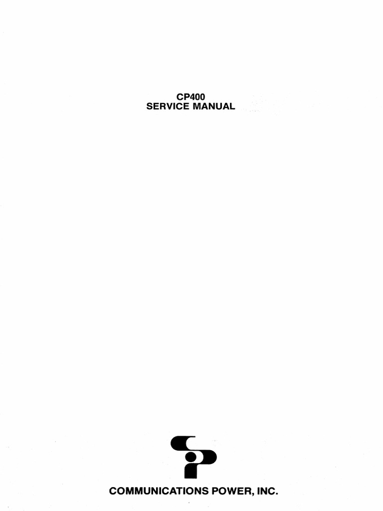 CP400 Compressor Service Manual | PDF | Sound Technology | Electronics