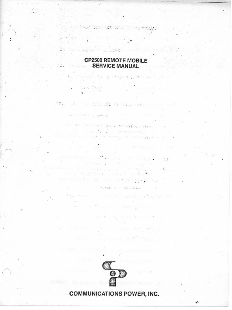 CP-2500 Service Manual | PDF