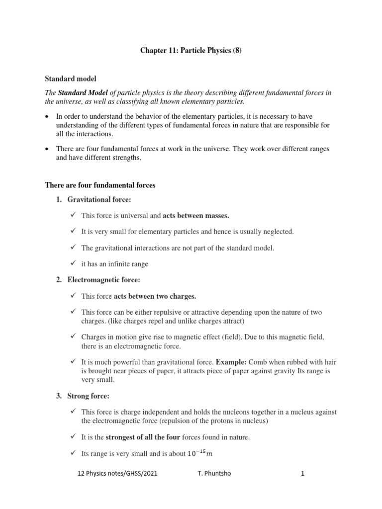 12 Phy Chapter 11 Notes | PDF | Quark | Hadron