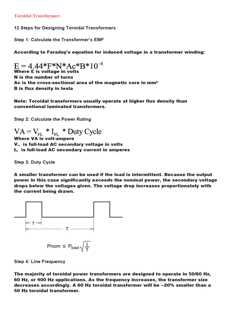 Toroidal Transformer Design Guide | PDF | Transformer | Alternating Current