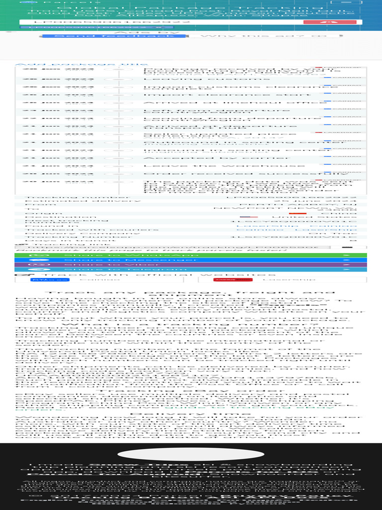 Universal Parcel Tracking - Global Package Tracking | PDF | Courier ...