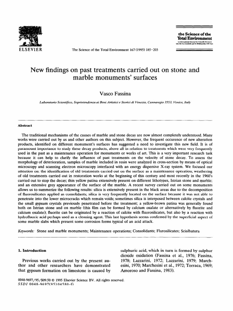New Findings On Past Treatments Carried | PDF | Marble | Calcium