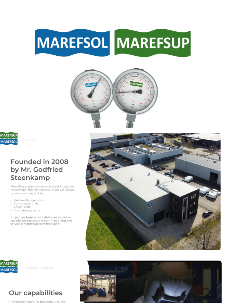 Sales Presetation MAREFSUP MAREFSOL-R1 | PDF | Refrigeration | Temperature