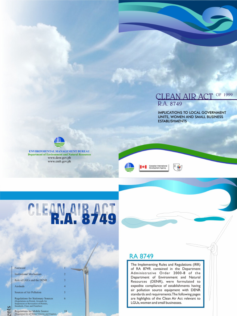 RA 8749 Clean Air Act Brochure | PDF