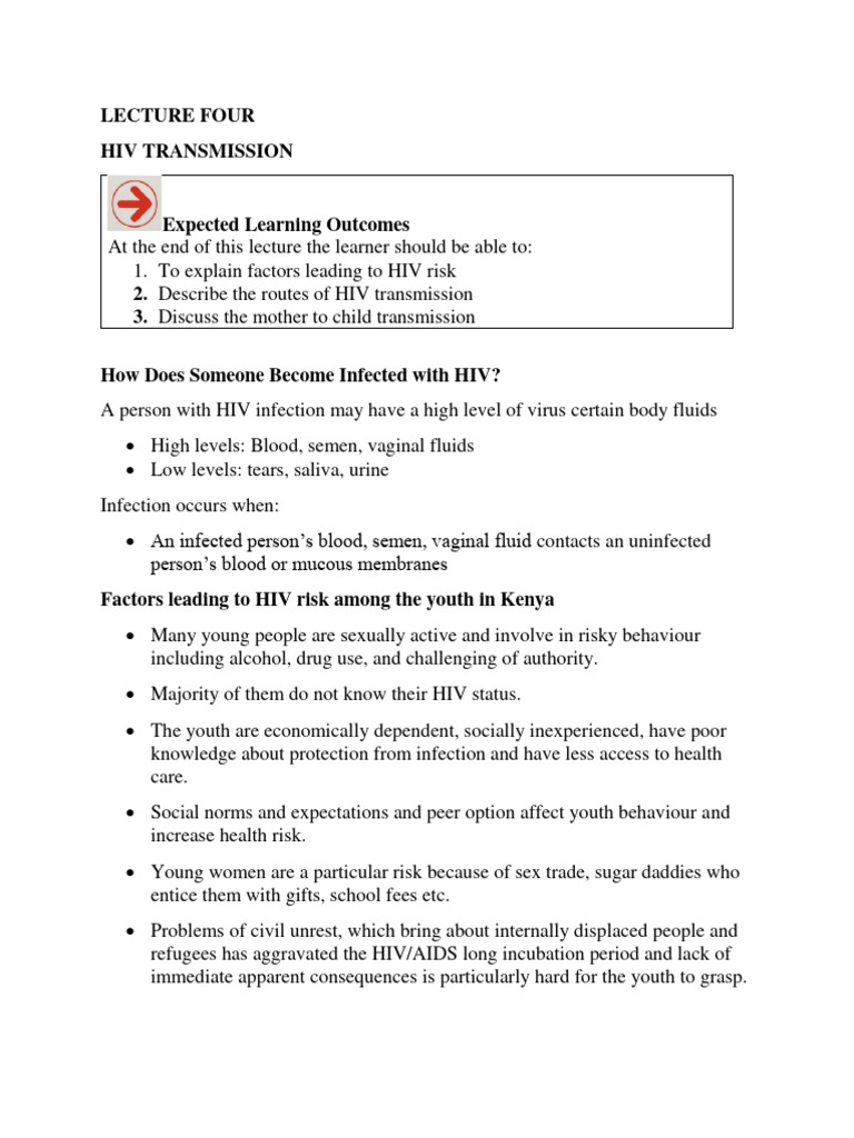 LECTURE FOUR | PDF | Hiv/Aids | Hiv