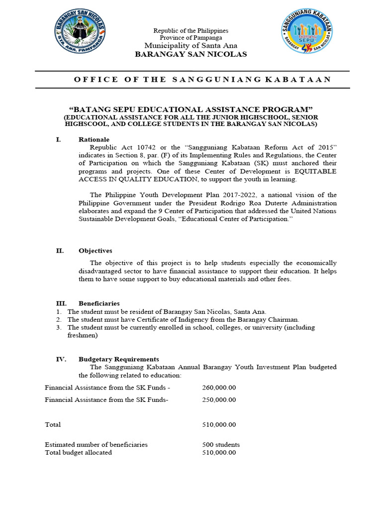 Financial Assistance Proposal | PDF | Economies