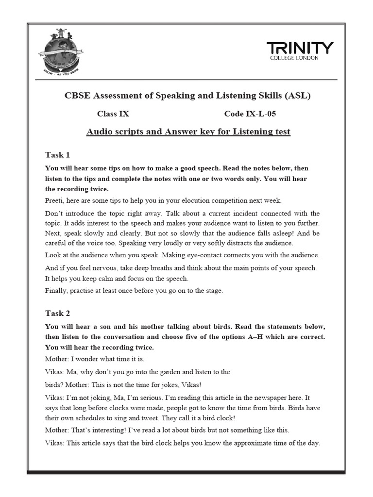 Class IX L 05 Audio Scripts | PDF | Dances | Choreography