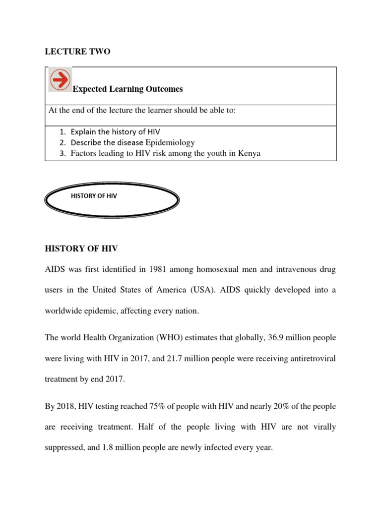 Lecture Two Pdf Hiv Aids Hiv