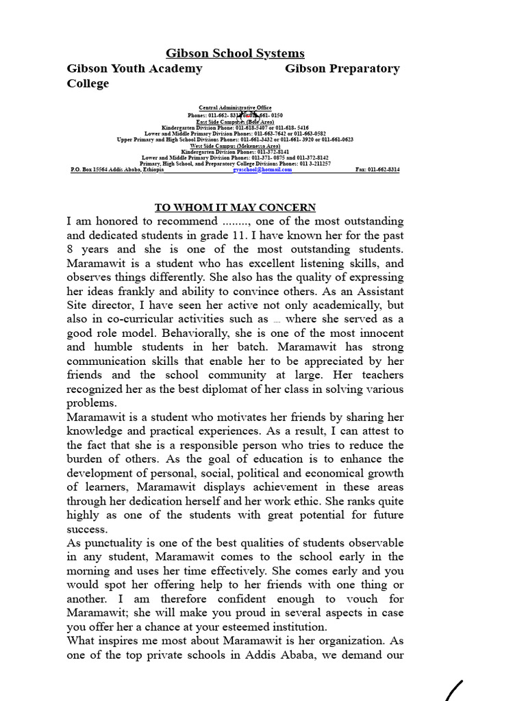 Recommendation Letter | PDF | Cognitive Science | Learning