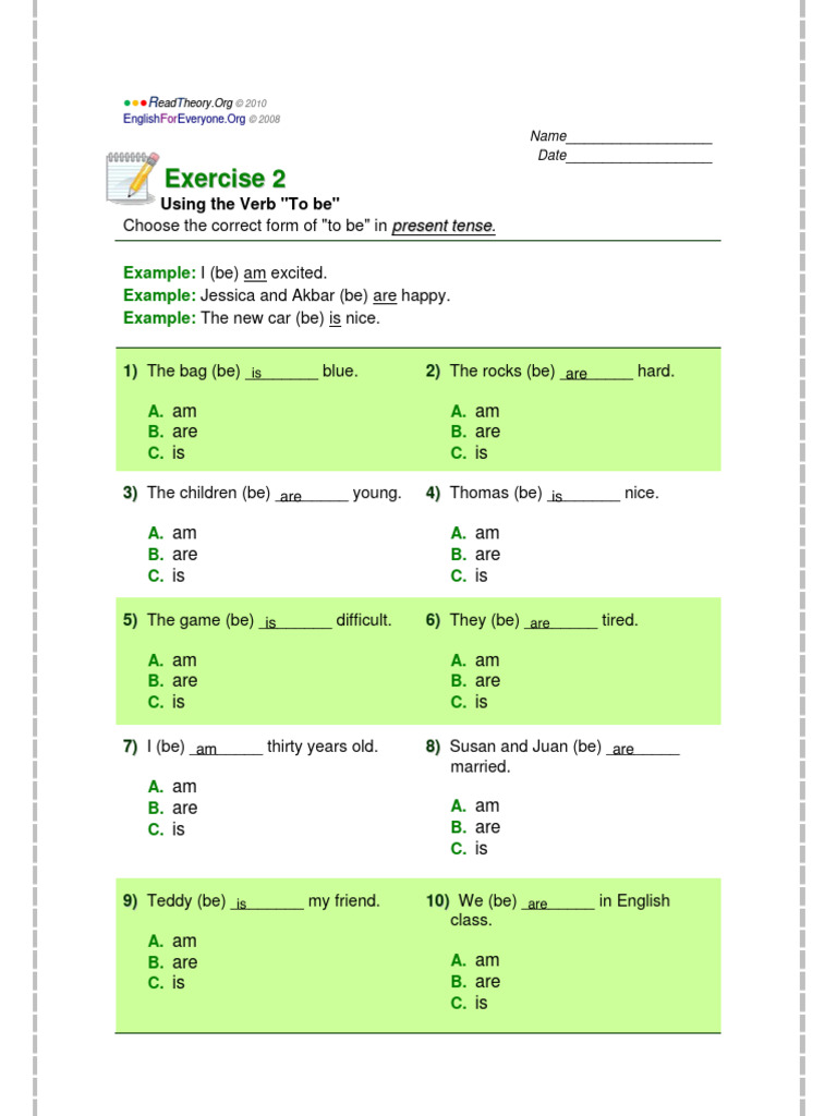 To_Be_Exercise_2 | PDF