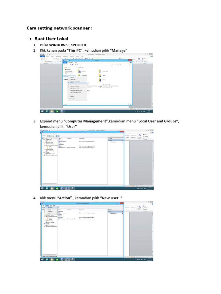 Panduan Setting Network Scanner | PDF