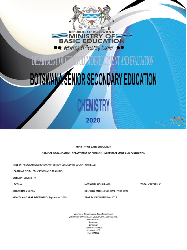 BSSE Chemistry Syllabus Overview | PDF | Educational Assessment | Chemical Bond