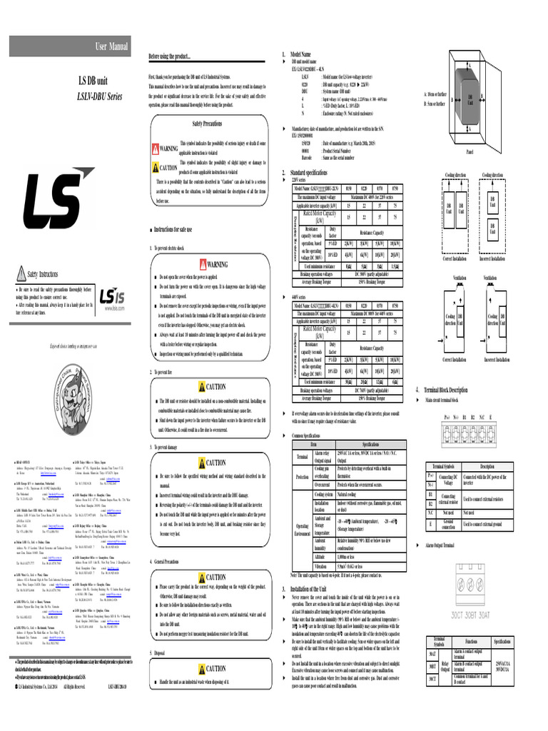 LS DB Unit User Manual and Safety Guide | PDF | Power Inverter ...