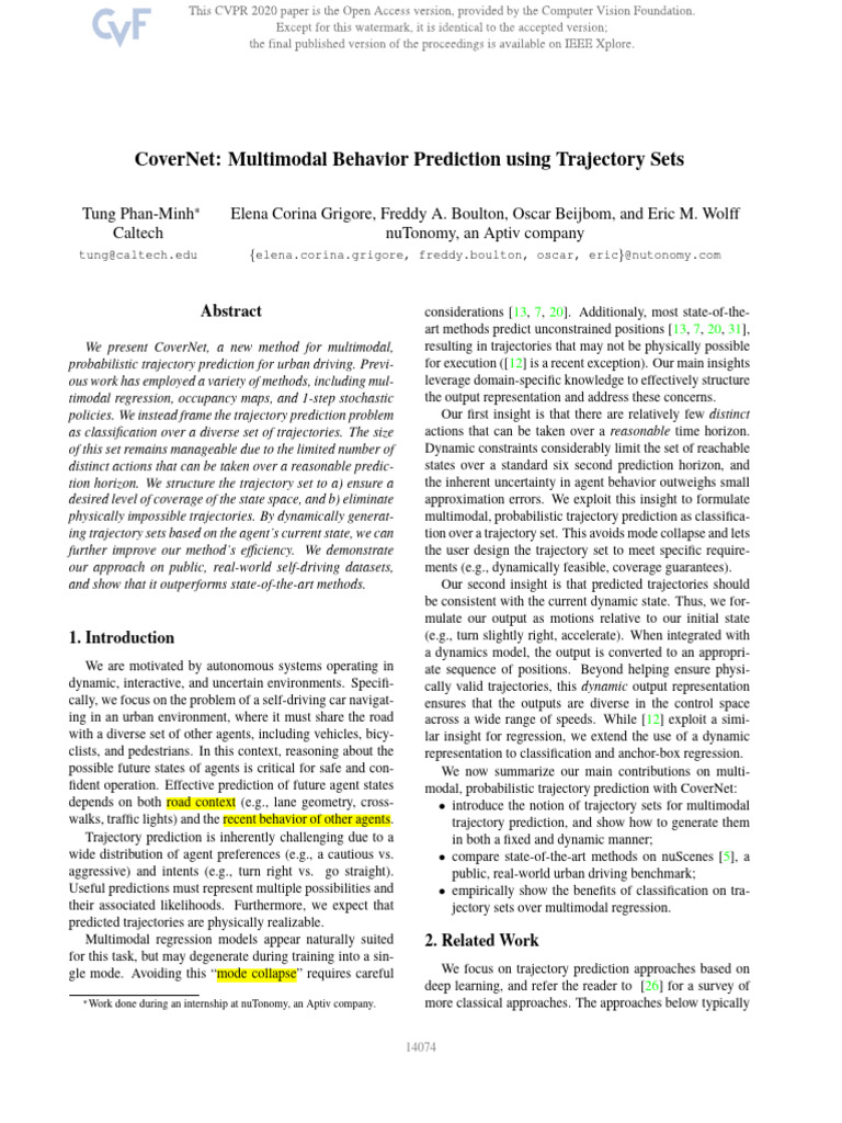 6 CoverNet | PDF | Prediction | Regression Analysis