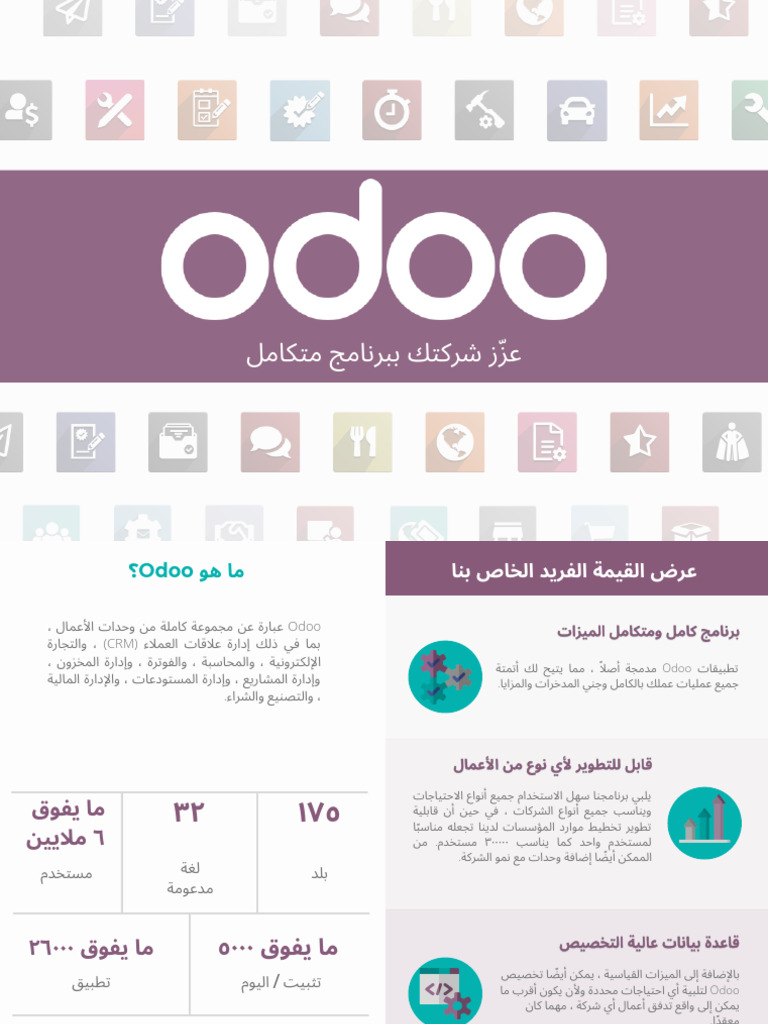 Odoo Brochure 2021 - Apps - Arabic | PDF