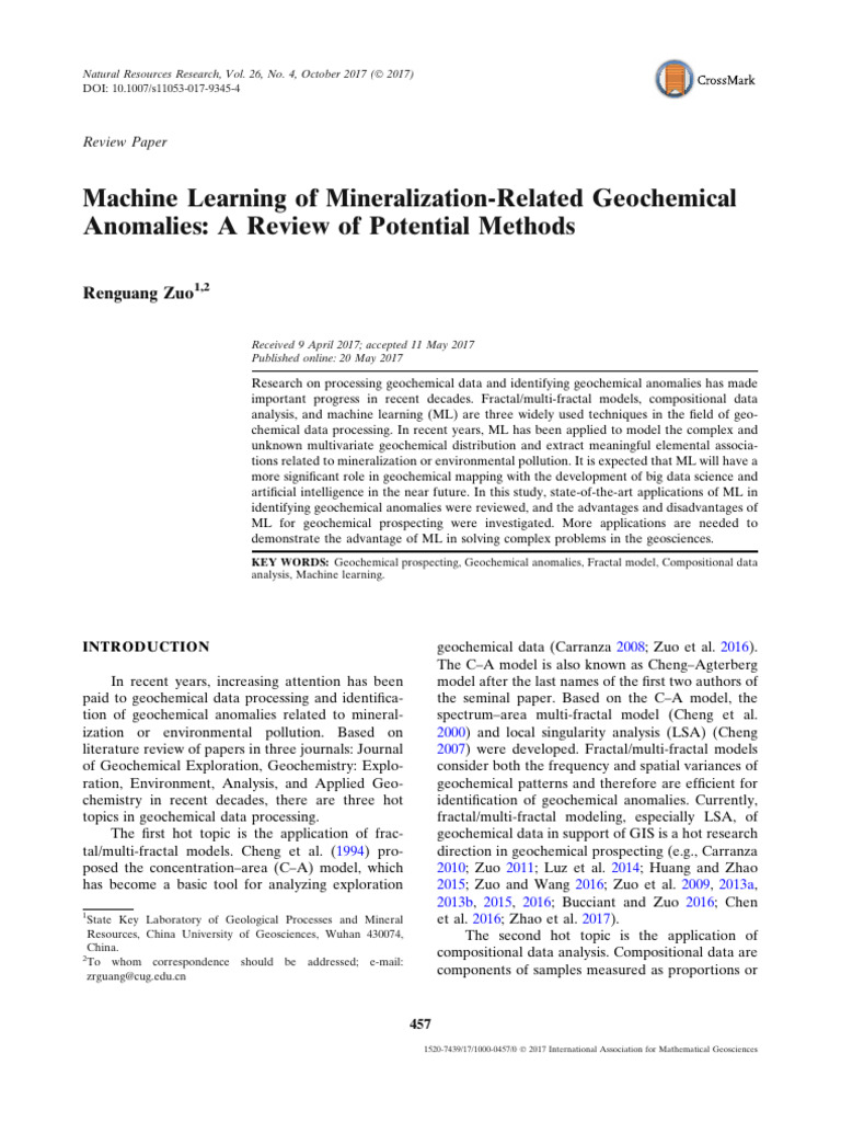 Geochemical Anomalies | PDF | Machine Learning | Support Vector Machine