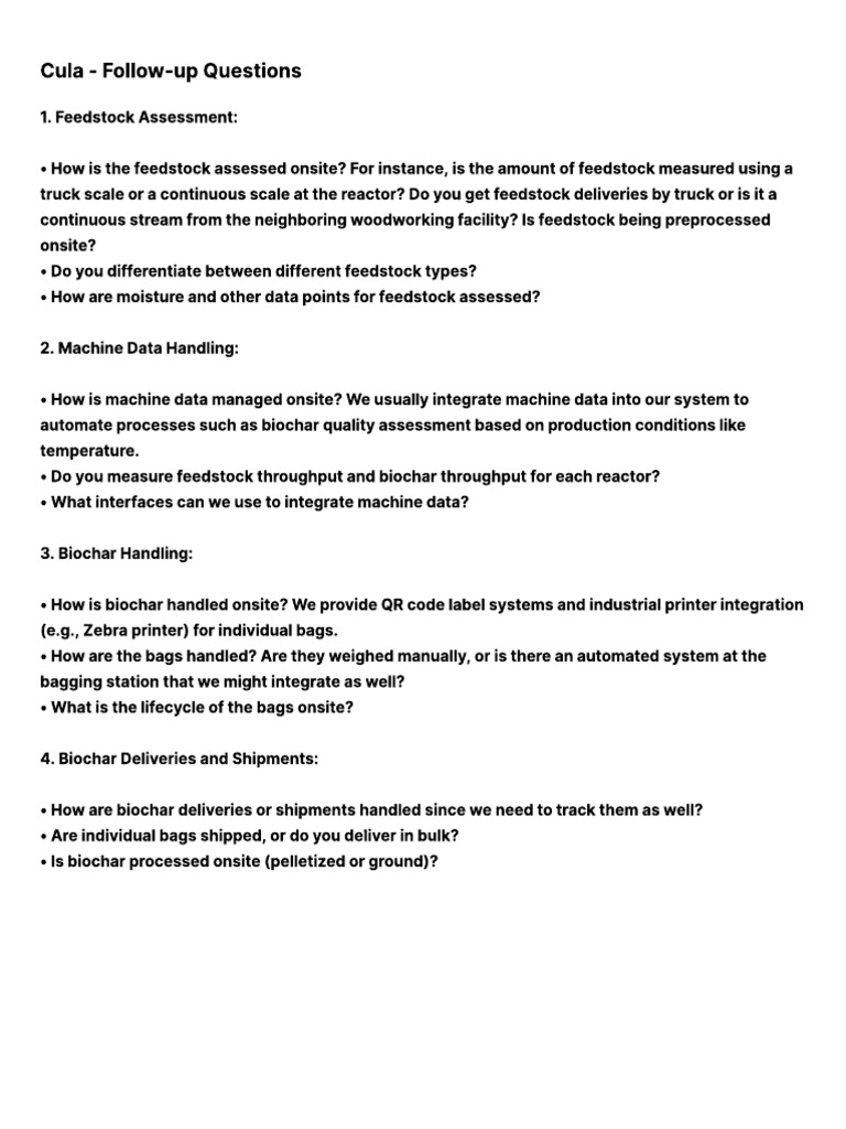 Cula - Follow-Up Questions | PDF