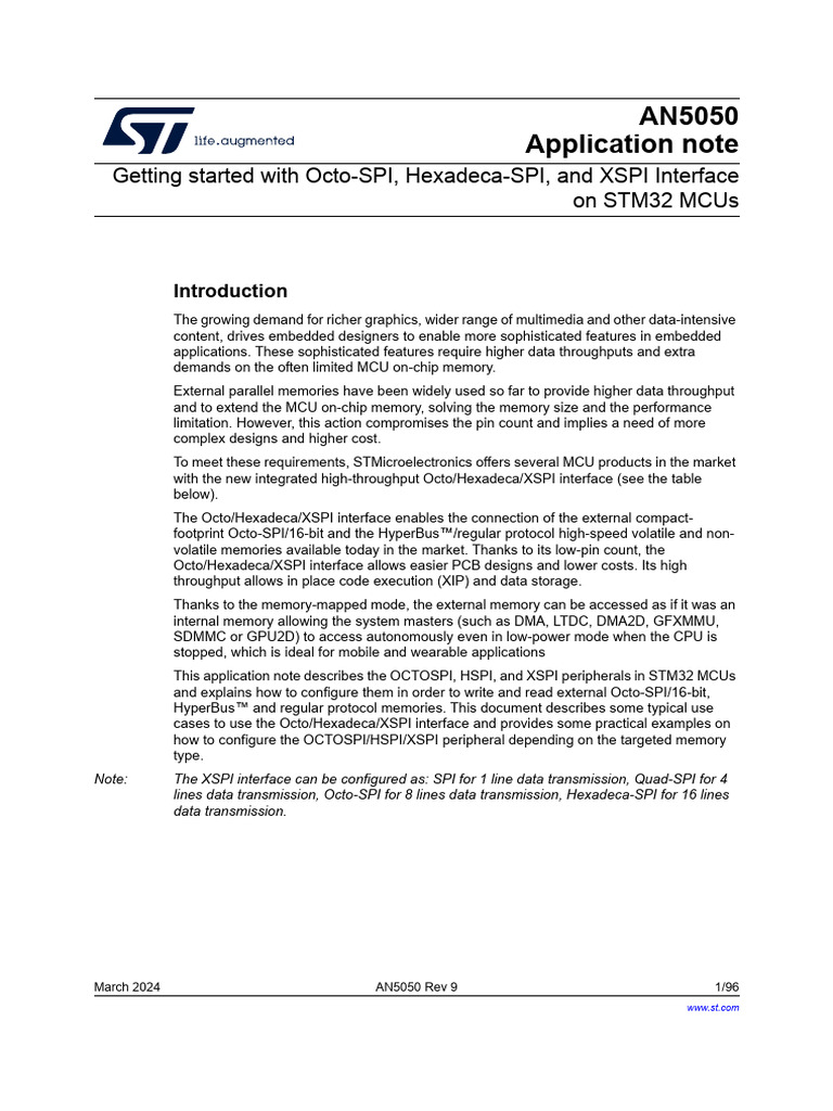 STM32 Octo-SPI and XSPI Guide | PDF | Microcontroller | Computer Science