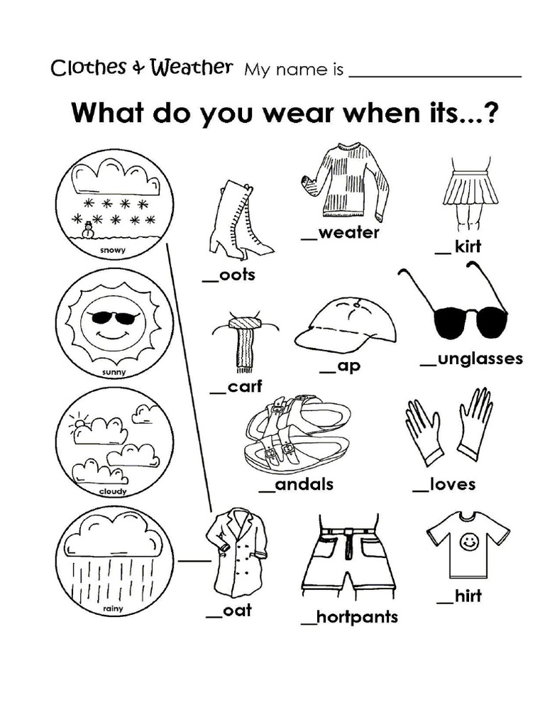 Clothes Worksheet | PDF