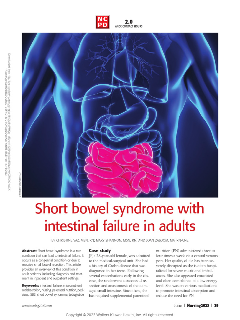 Overview of Short Bowel Syndrome in Adults | PDF | Small Intestine ...