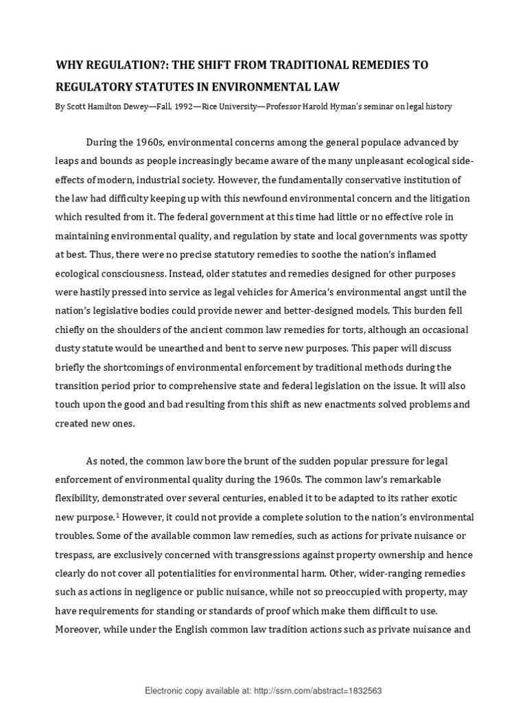 Why Regulation the Shift From Traditiona | Download Free PDF | Nuisance ...