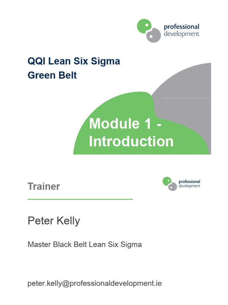 QQI LSS Green Belt Module 1 - Intro | PDF | Six Sigma | Economies