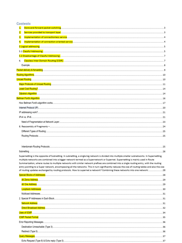 UNIT 4 The Network Layer | PDF | Ip Address | Internet Protocols