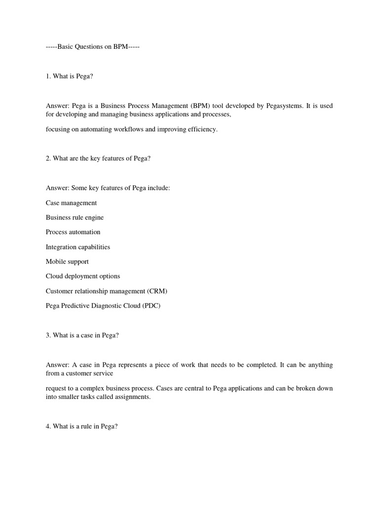 Pega Interview Question Answers Bunch | PDF | Class (Computer Programming) | Method (Computer ...