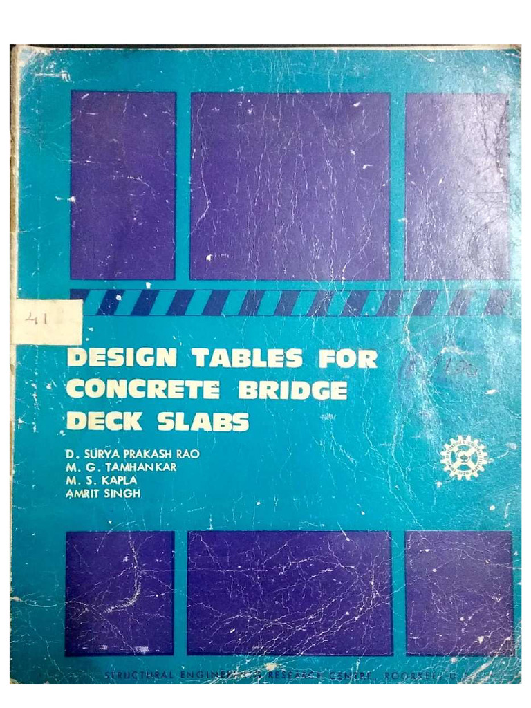 Design Tables For Concrete Bridge Deck Slabpdf | PDF