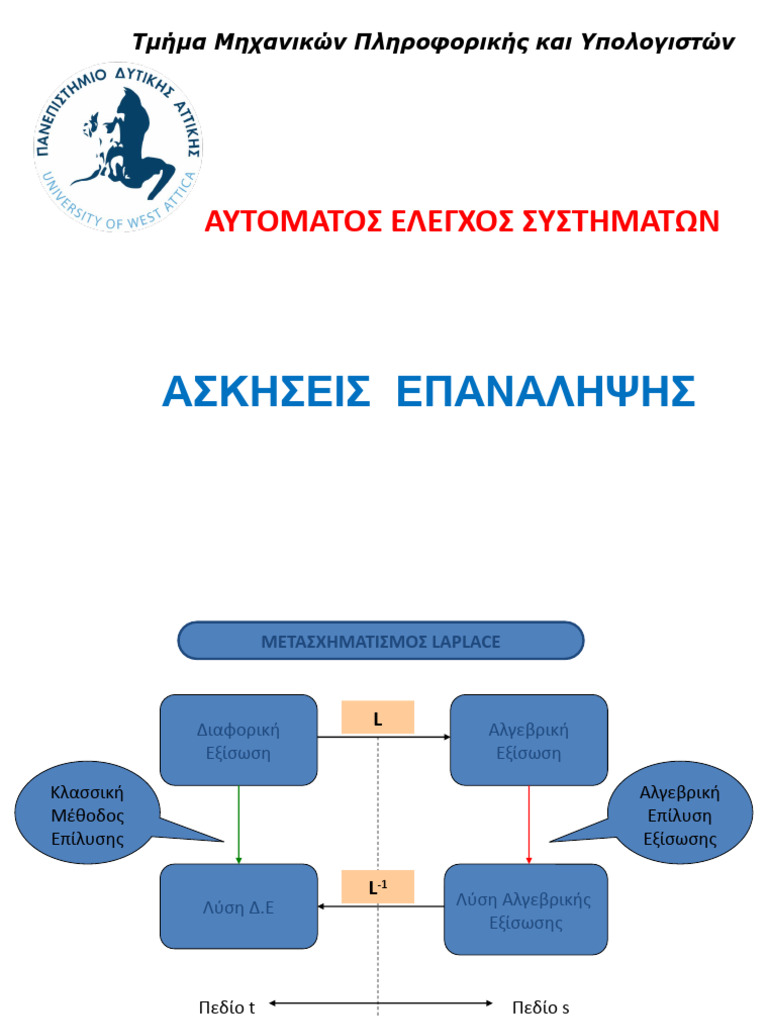 ΣΥΣΤΗΜΑΤΑ ΕΛΕΓΧΟΥ - ΑΣΚΗΣΕΙΣ ΕΠΑΝΑΛΗΨΗΣ | PDF