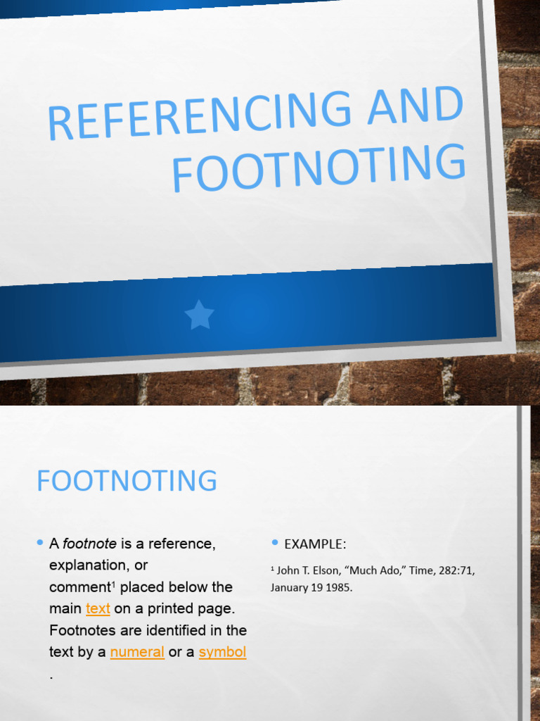 Referencing and Footnoting | PDF