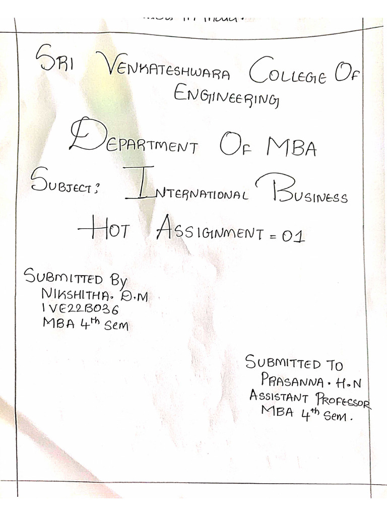 IB Hot Assignment 1 | PDF