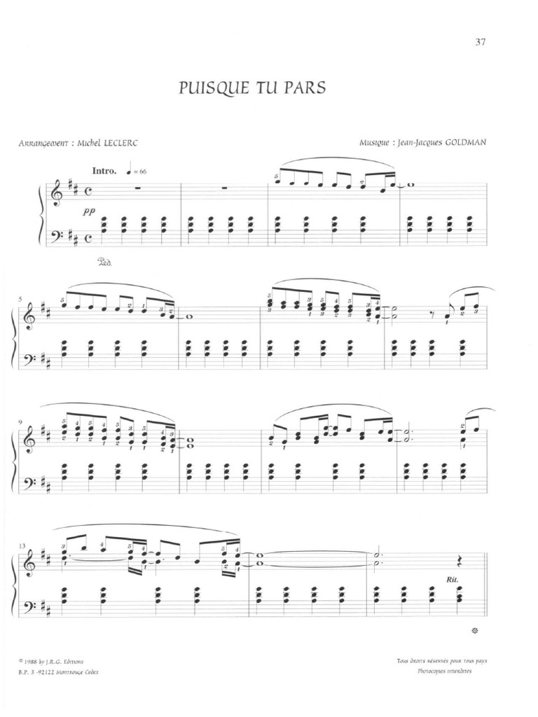 puisque tu pars | PDF