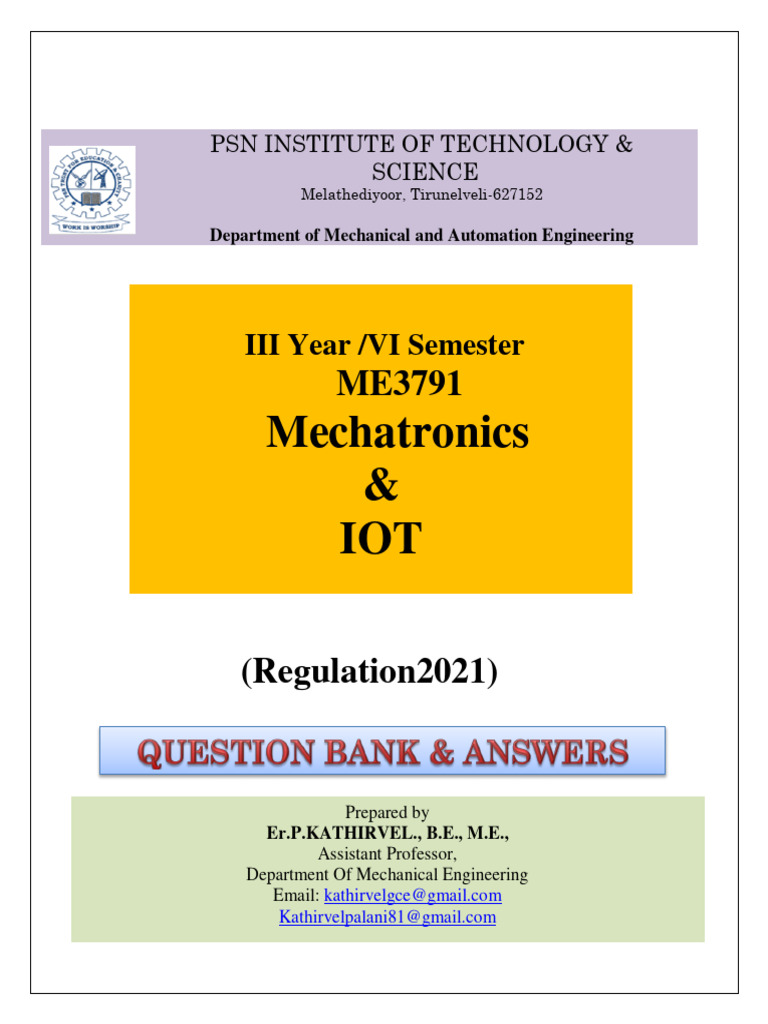 Unit II Me3791 Mts & Iot Qb With Answer | Download Free PDF | Amplifier | Operational Amplifier