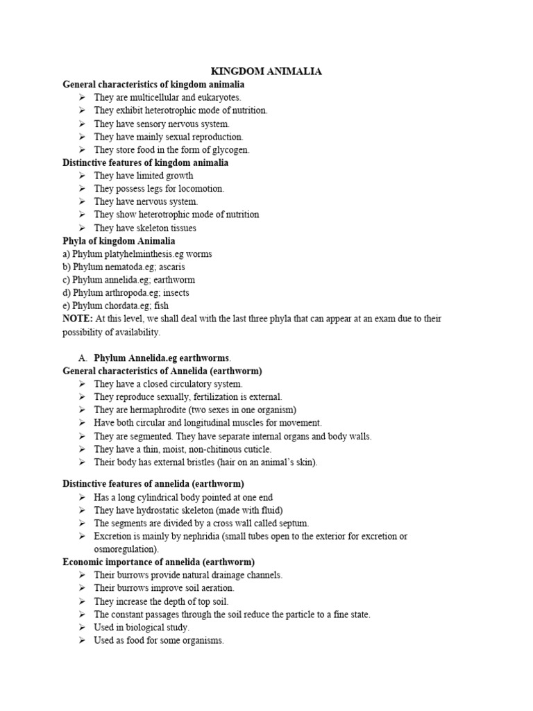 Kingdom Animalia | PDF | Zoology | Biology