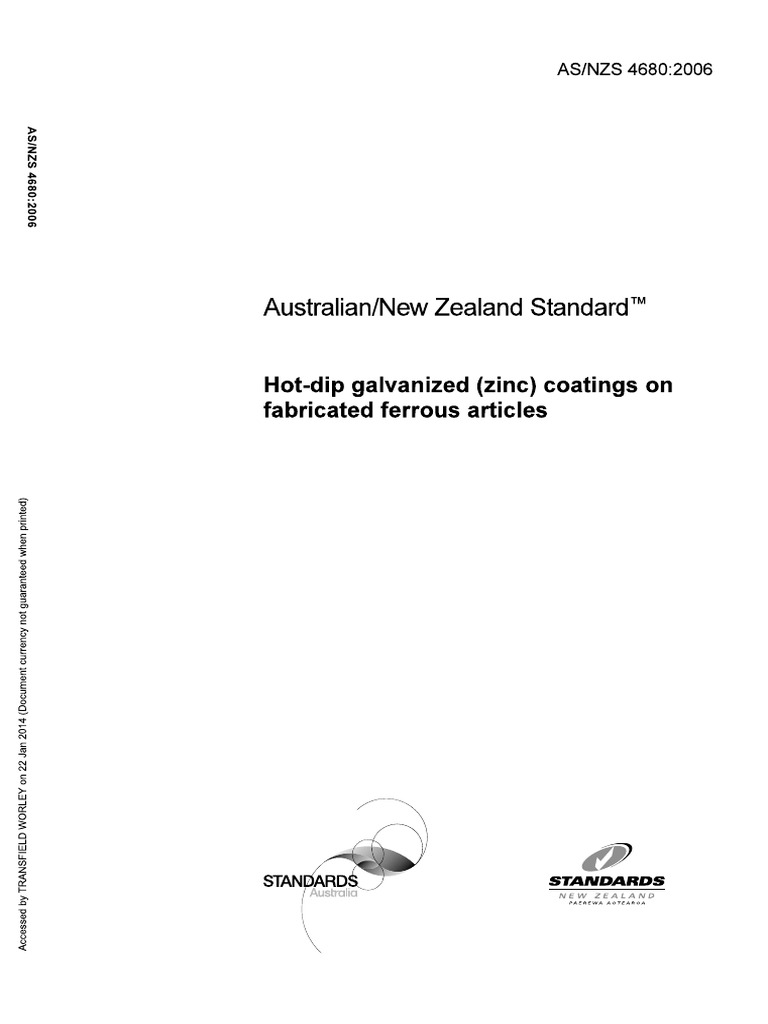 AS4680 Galvanising | PDF