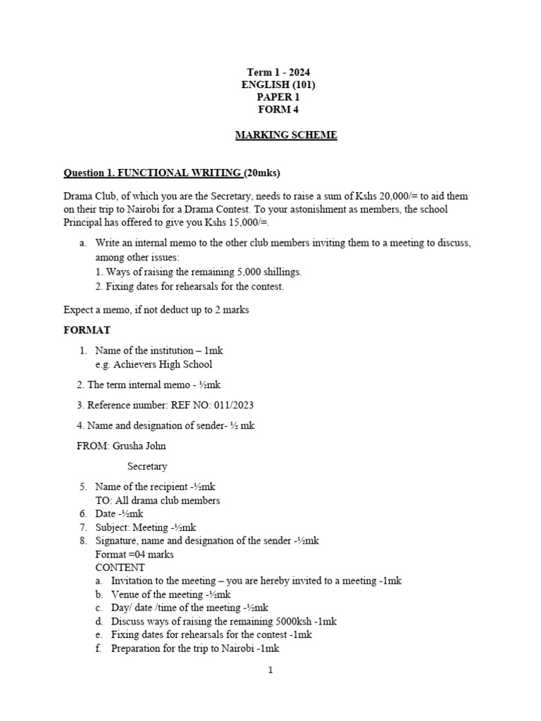 Form 4 English Paper 1 Marking Scheme | PDF | Linguistics | Human ...