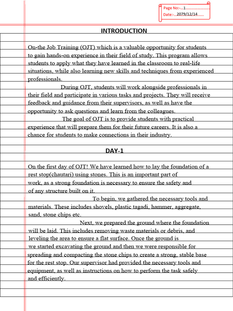 OJT Report CT 2.dox | PDF | Career & Growth | Business